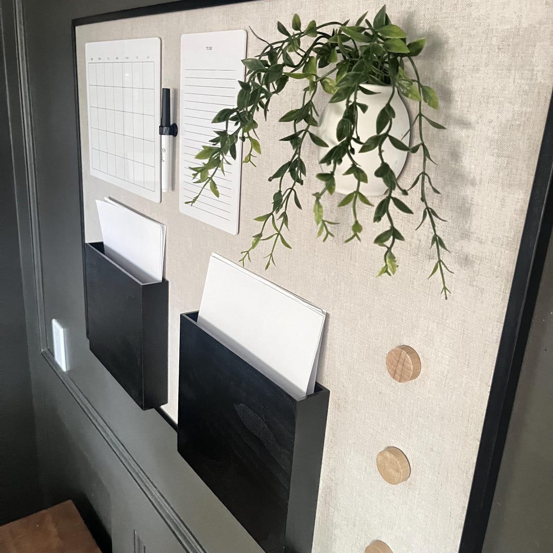 Linen Magnetic Board Office Organization Modern Custom Command Center ...