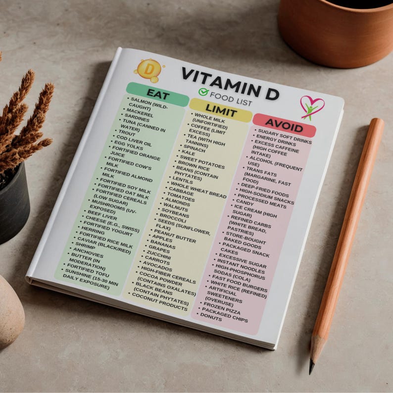 Vitamin D Food Chart PDF, High Vitamin D Foods List, Bone Density ...