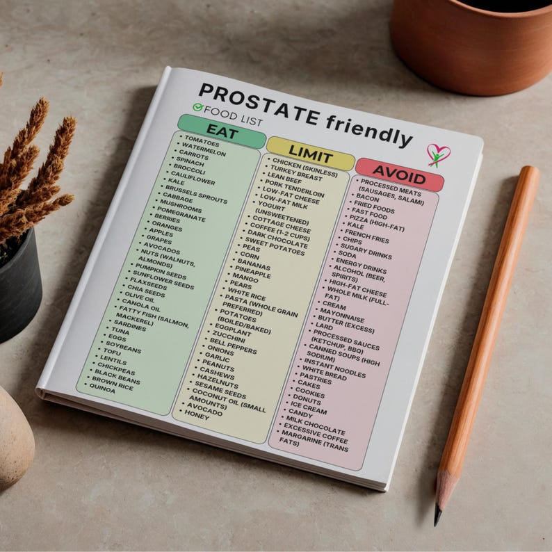Prostate Friendly Food List, Prostate Diet Printable, Digital Grocery ...