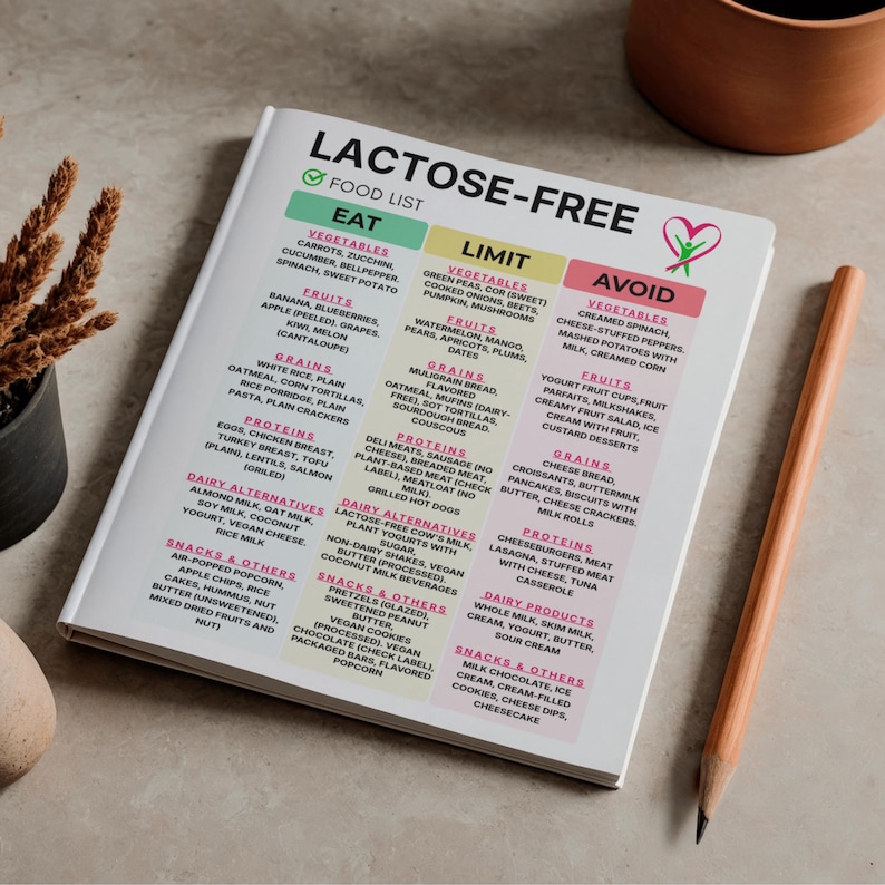 Lactose-free Food List Printable | Dairy-free Food Chart PDF | Lactose ...
