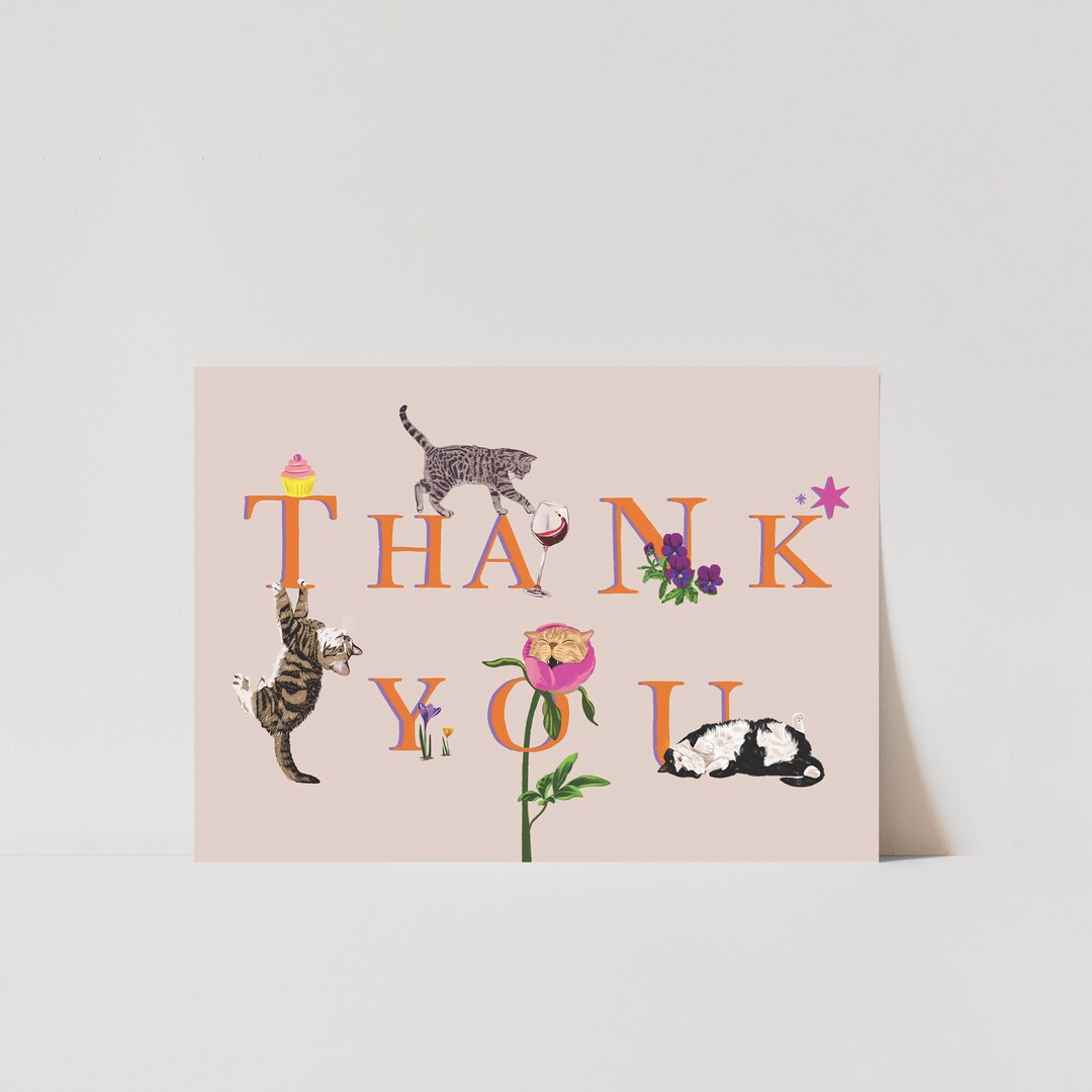 Thank You A6 Postcard Limited Edition - Etsy
