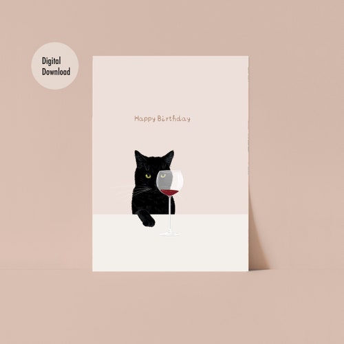 65th Birthday Card Printable Birthday Card Funny Cat - Etsy