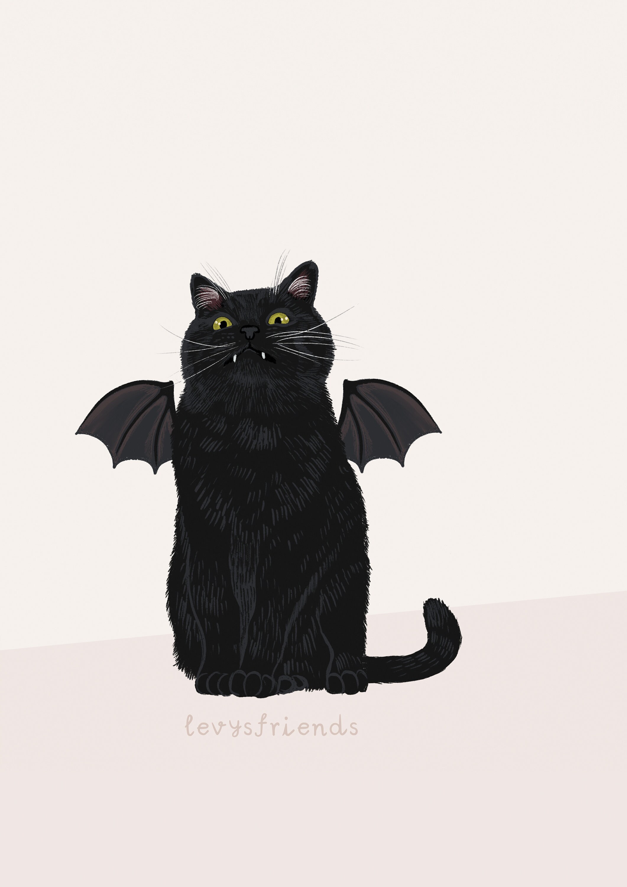 Vampire Cat Art Print - Etsy