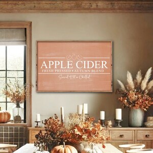 Apple Cider Sign, Modern Farmhouse Fall Coffee Bar Decor, Fall Entryway ...