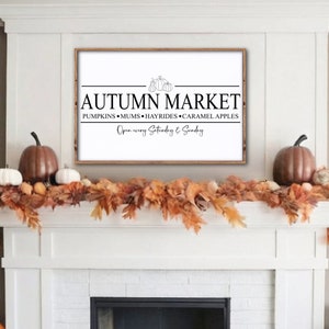 Autumn Market Fall Wood Sign, Fall Market Sign, Fall Entryway Decor ...