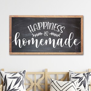 Happiness is Homemade Sign, Farmhouse Kitchen Sign, Family Room Wood ...