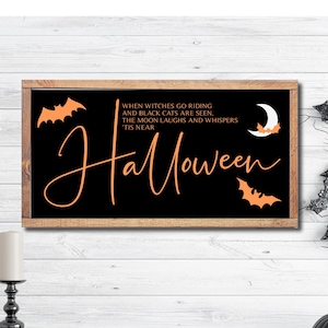 When Witches Go Riding Sign, Halloween Witch Sign, Halloween Wood Decor ...