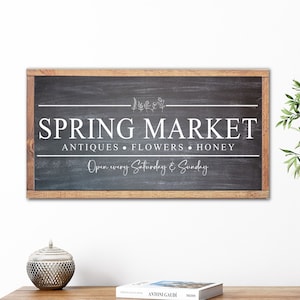 Spring Market Sign, Farmhouse Flower Market Spring Sign, Spring Farmers ...