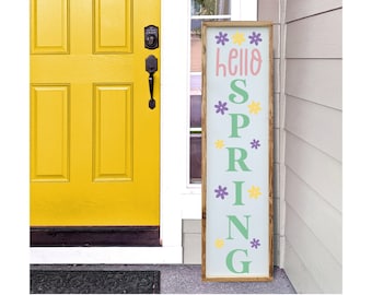 Hello Spring Porch Leaner Sign, Spring Welcome Porch Sign, Spring Porch ...