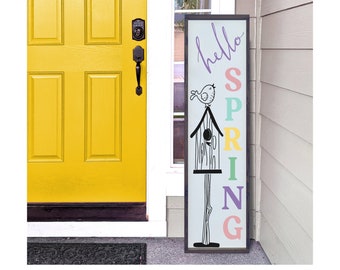 Hello Spring Porch Leaner Sign, Spring Welcome Porch Sign, Spring Porch ...