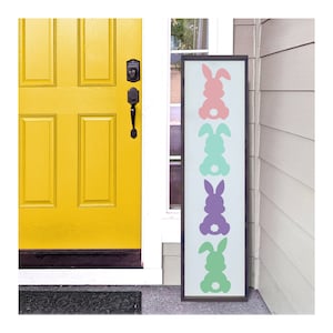 Easter Bunny Welcome Porch Leaner Sign, Easter Front Porch Decor ...