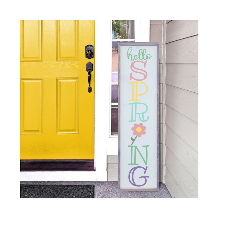 Hello Spring Porch Leaner Sign, Spring Welcome Porch Sign, Spring Porch ...