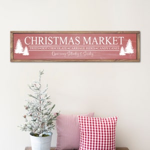 Christmas Market Sign, Christmas Tree Farm Sign, Farmhouse Rustic Wood ...
