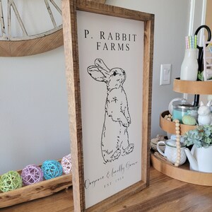 Peter Rabbit Sign, Rabbit Feed Sign, Farmhouse Easter Bunny Decor ...