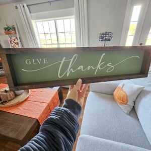 Give Thanks Sign, Thanksgiving Decor, Modern Farmhouse Autumn Harvest ...