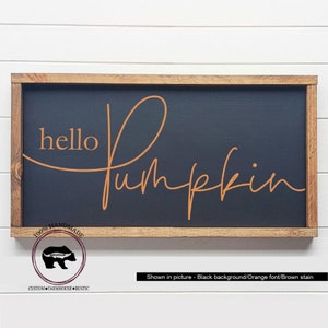 Hello Pumpkin Sign Pumpkin Wood Sign Rustic Fall Sign - Etsy