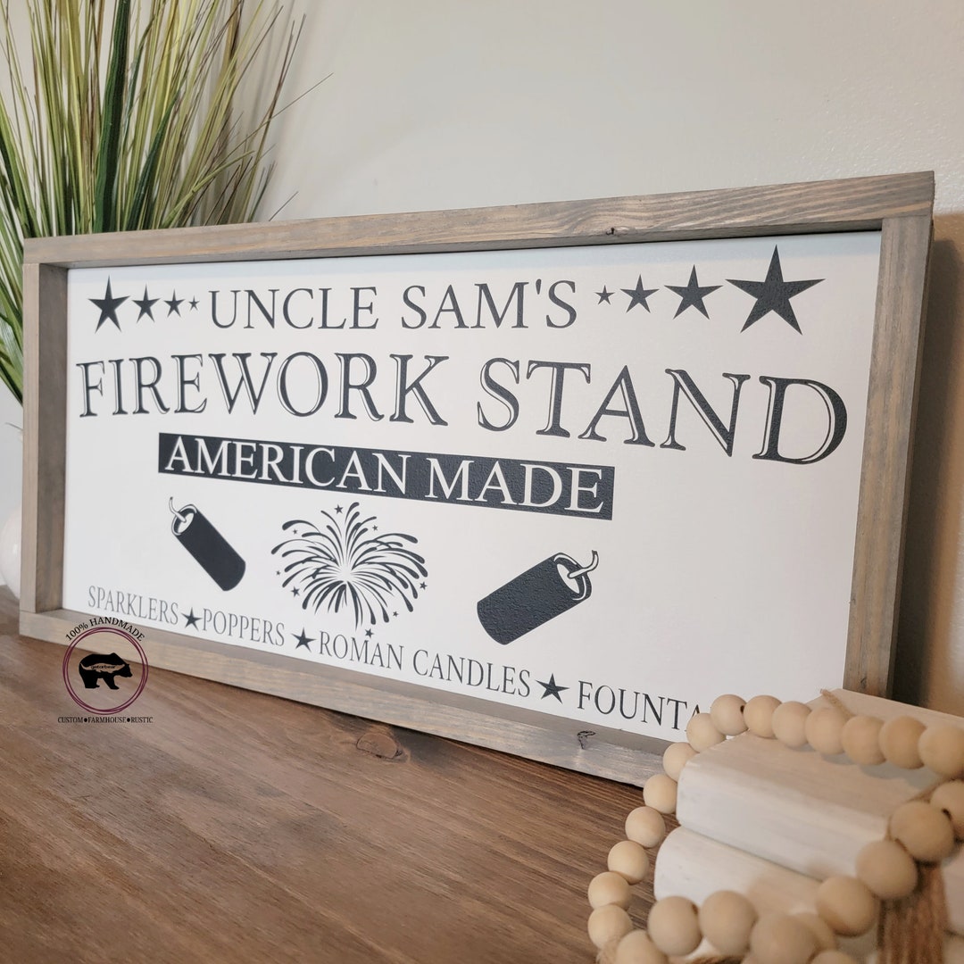 Uncle Sam's Firework Stand Sign 4th of July Wood Sign - Etsy