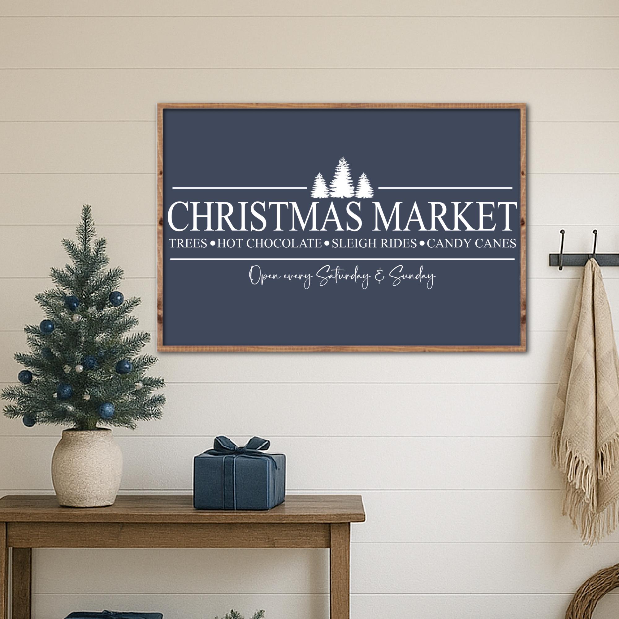 Christmas Market Sign, Farmhouse Christmas Tree Farm Sign, Christmas ...