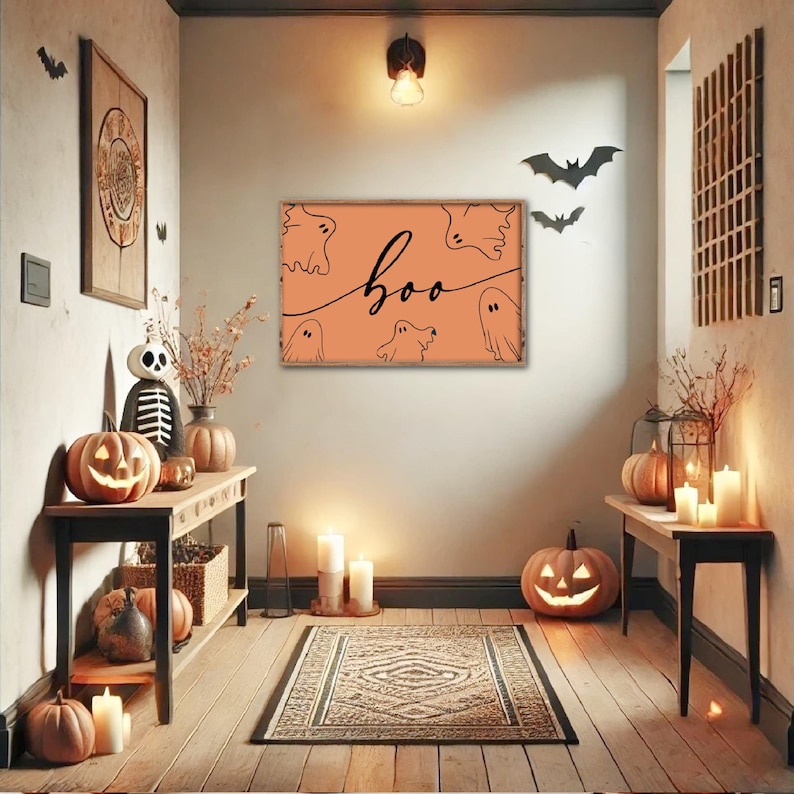 Boo Halloween Sign, Halloween Ghost Decor, Spooky Halloween Wood Decor ...