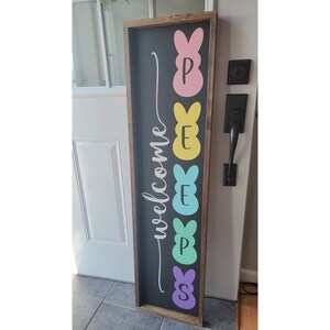 Welcome Peeps Easter Porch Leaner Sign, Easter Porch Decor, Easter ...