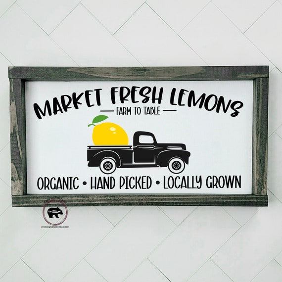 Market Fresh Lemons Sign Lemon Market Sign Farmhouse Truck - Etsy