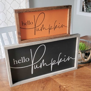 Hello Pumpkin Sign Pumpkin Wood Sign Rustic Fall Sign - Etsy