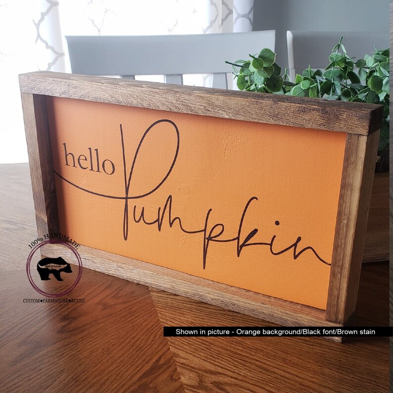 Hello Pumpkin Sign Pumpkin Wood Sign Rustic Fall Sign - Etsy