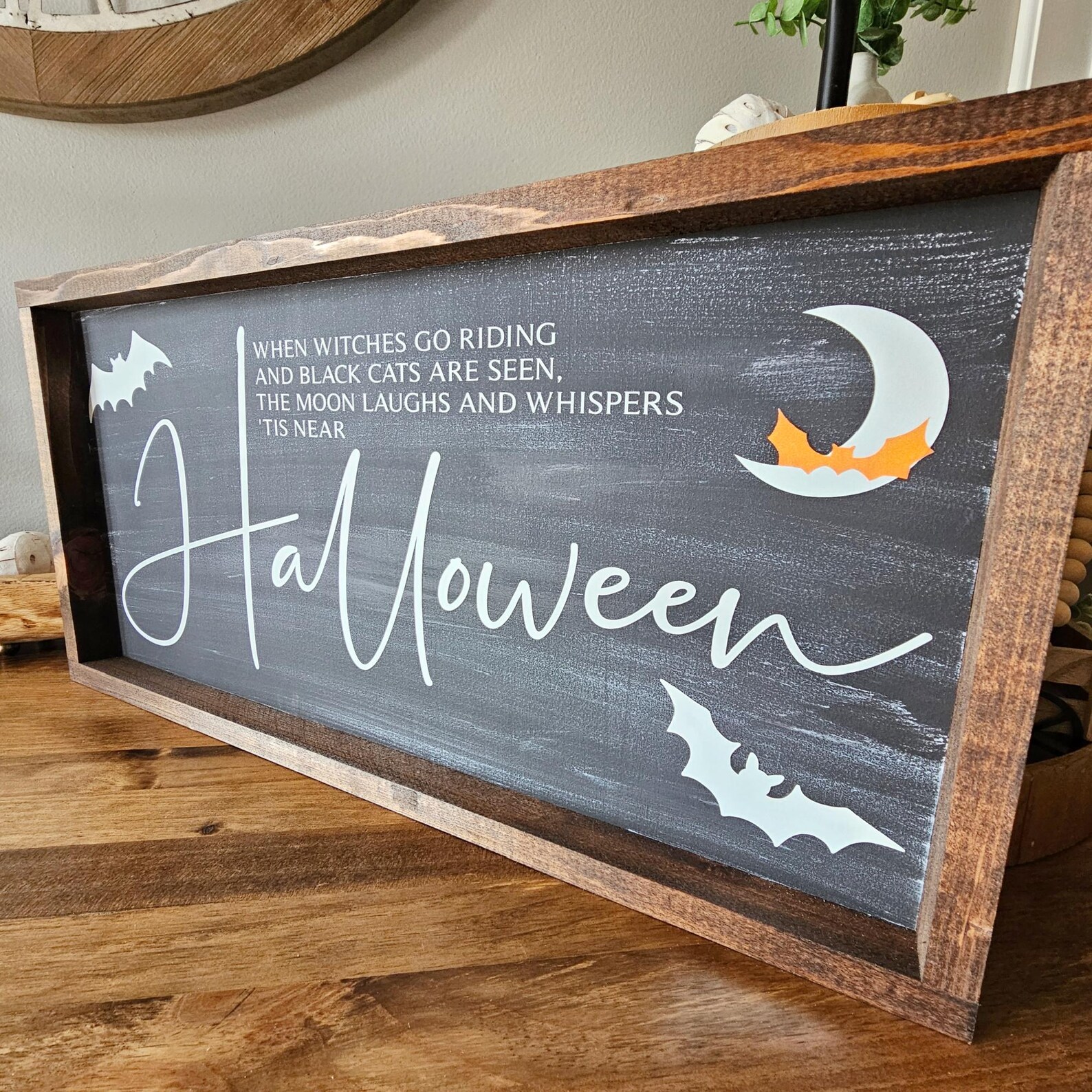 When Witches Go Riding Sign, Halloween Witch Sign, Halloween Wood Decor ...