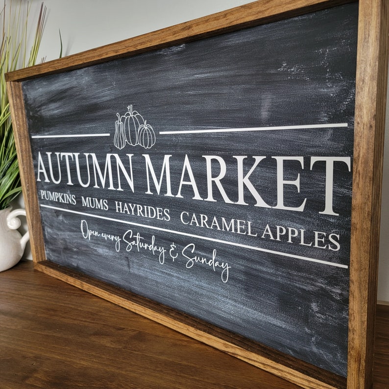Autumn Market Fall Sign Fall Market Sign Rustic Fall Wood - Etsy