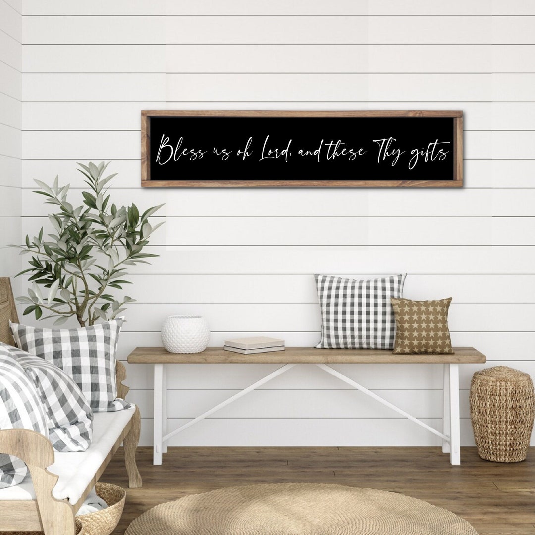 Bless Us Oh Lord, and These Thy Gifts, Scripture Wall Art Sign, Modern ...