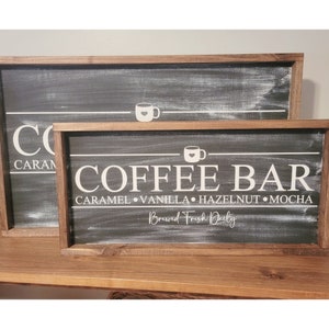 Coffee Bar Sign, Farmhouse Coffee Bar Decor, Coffee Station Decor, Wood ...