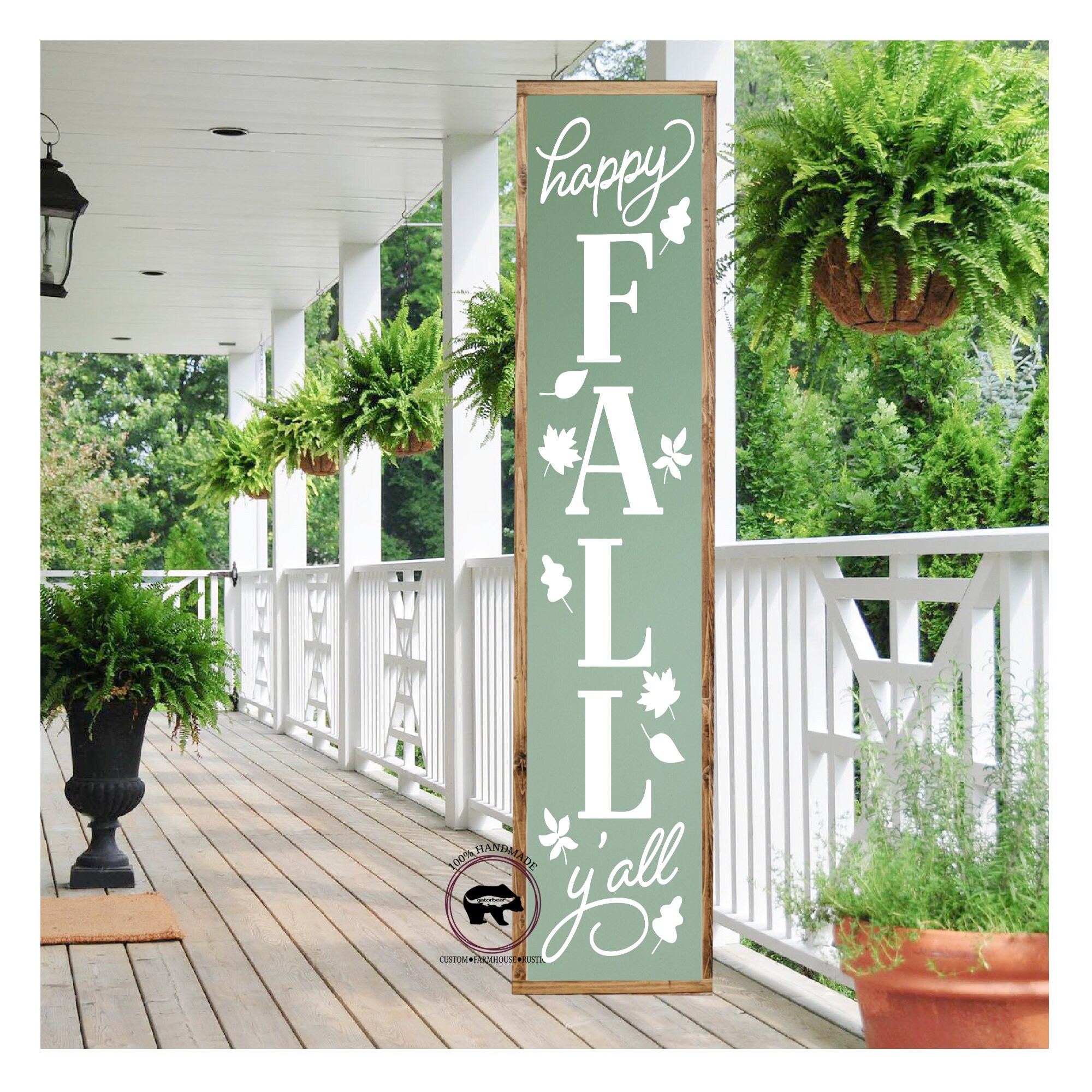 Happy Fall Yall Fall Porch Sign Fall Wood Porch Leaner Sign - Etsy