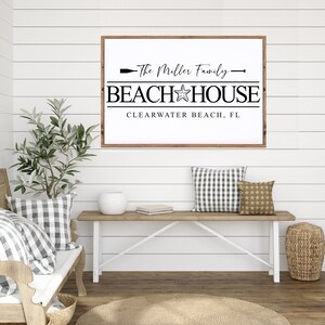 Personalized Beach House Wood Sign, Last Name Custom Beach House Sign ...