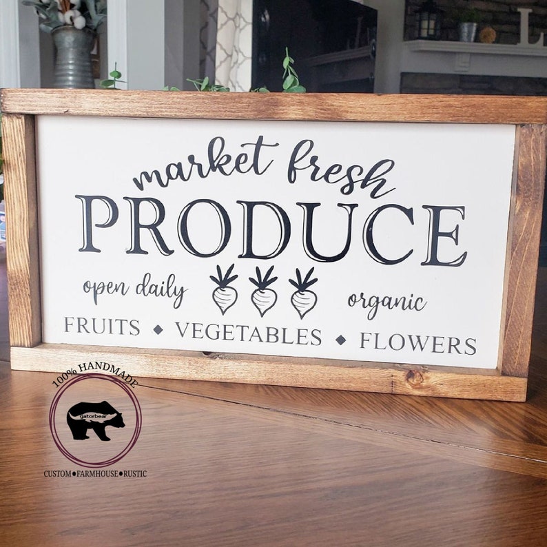 Market Fresh Produce Sign Kitchen Sign Farmhouse Kitchen - Etsy
