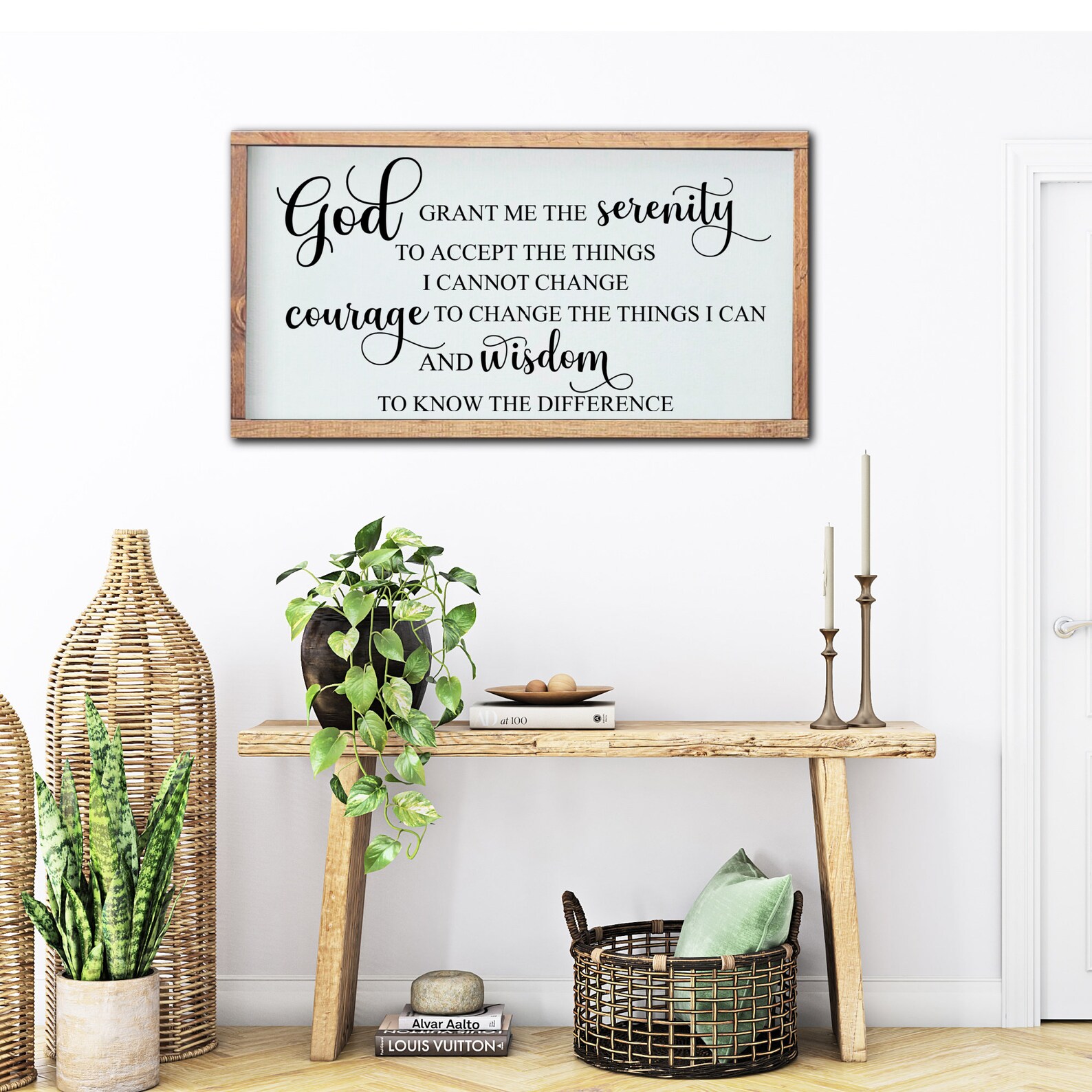 Serenity Prayer Wood Sign, Inspirational Farmhouse Sign, Christian Sign ...
