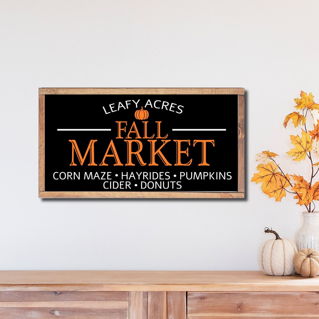 Fall Market Sign, Fall Farmers Market, Pumpkin Wood Sign, Rustic Fall ...