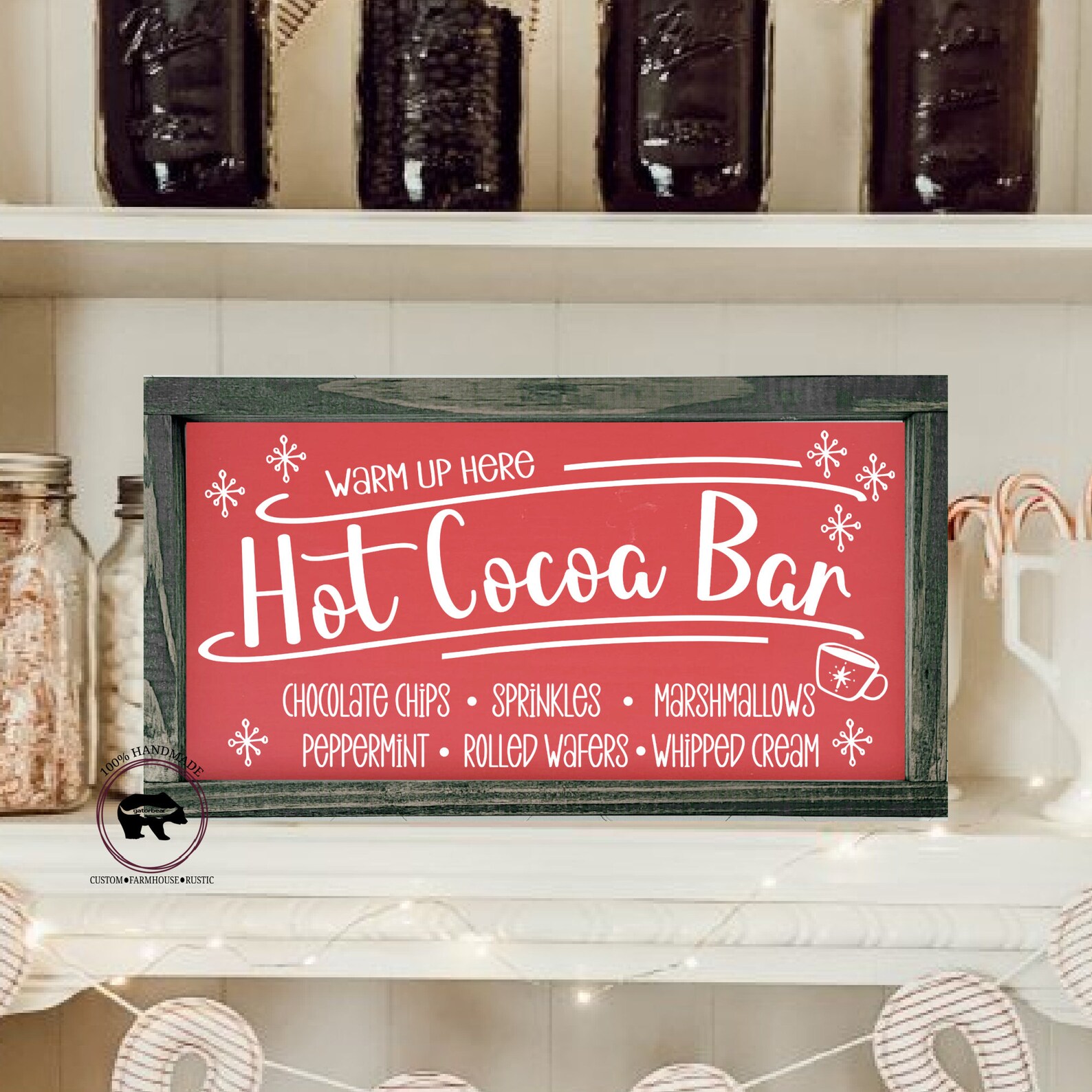 Hot Cocoa Bar Sign Hot Chocolate Bar Sign Christmas Coffee - Etsy