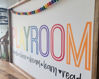Playroom Sign, Playroom Wall Decor, Playroom Decor, Kids Playroom Wall ...