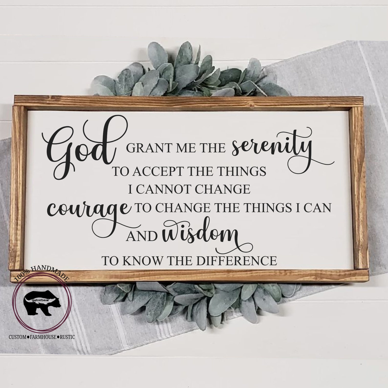 Serenity Prayer Wood Sign Inspirational Farmhouse Sign | Etsy