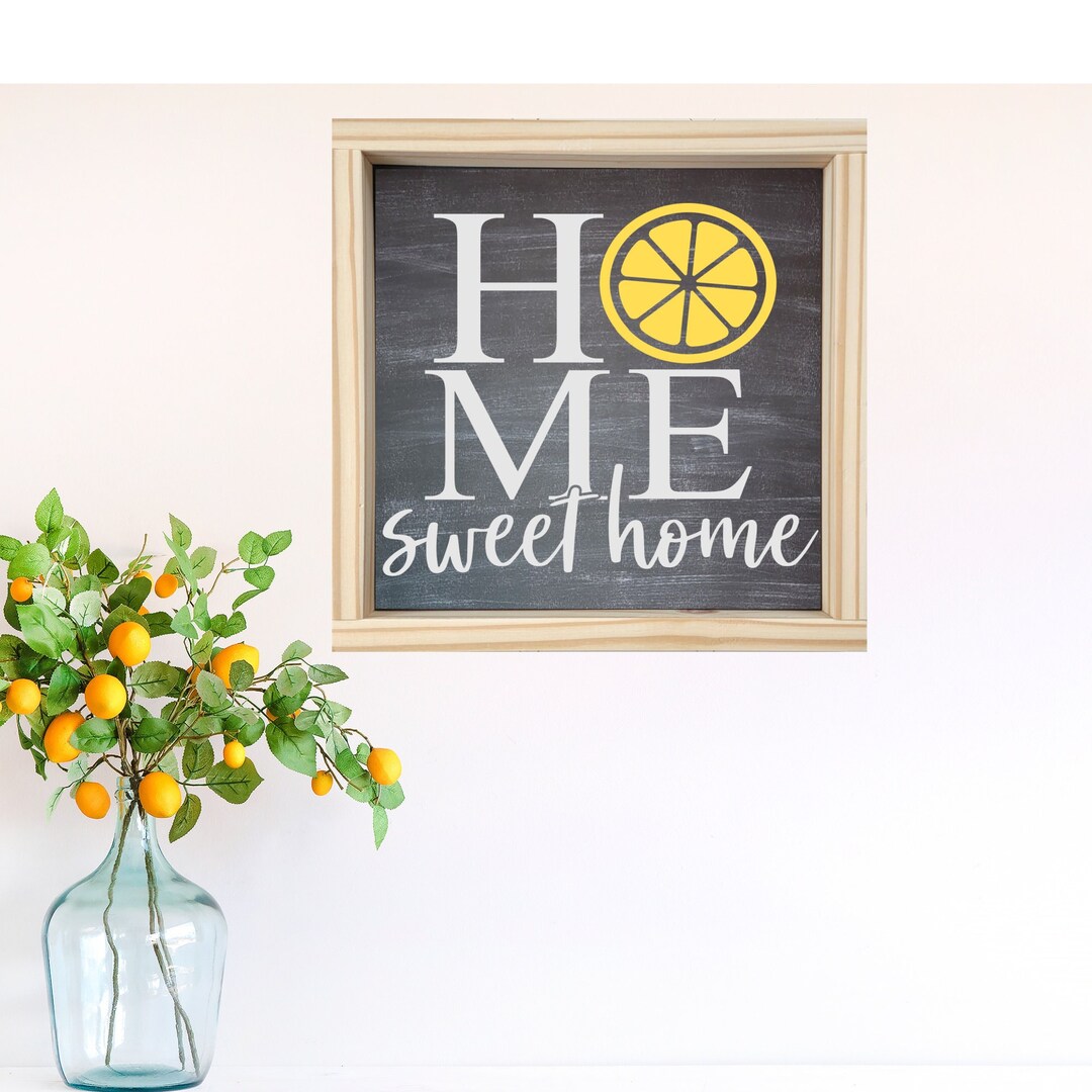 Home Sweet Home Lemon Sign, Farmhouse Lemon Wood Sign, Lemon Decor ...