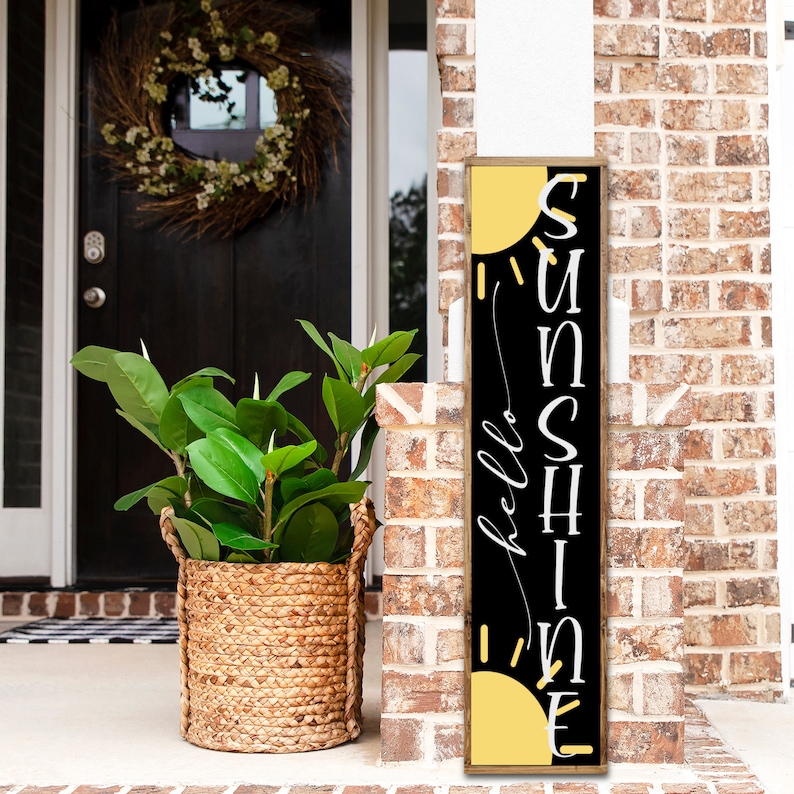 Hello Sunshine Welcome Porch Leaner Sign, Family Welcome Porch Sign ...