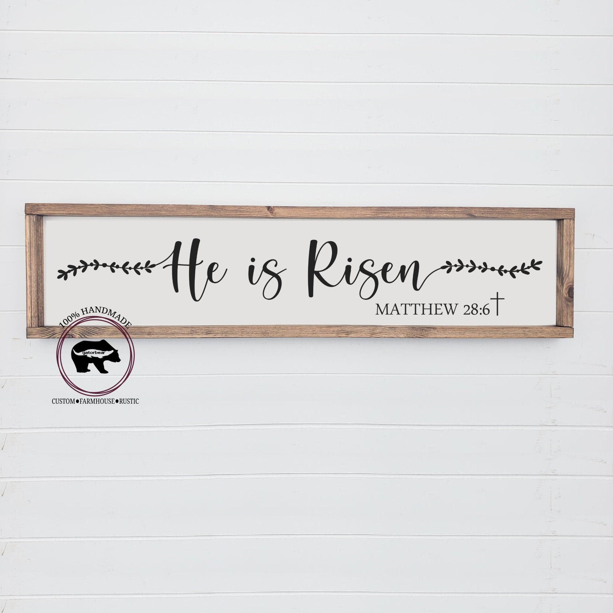 He is Risen Sign Resurrection Sign Farmhouse Easter Sign | Etsy