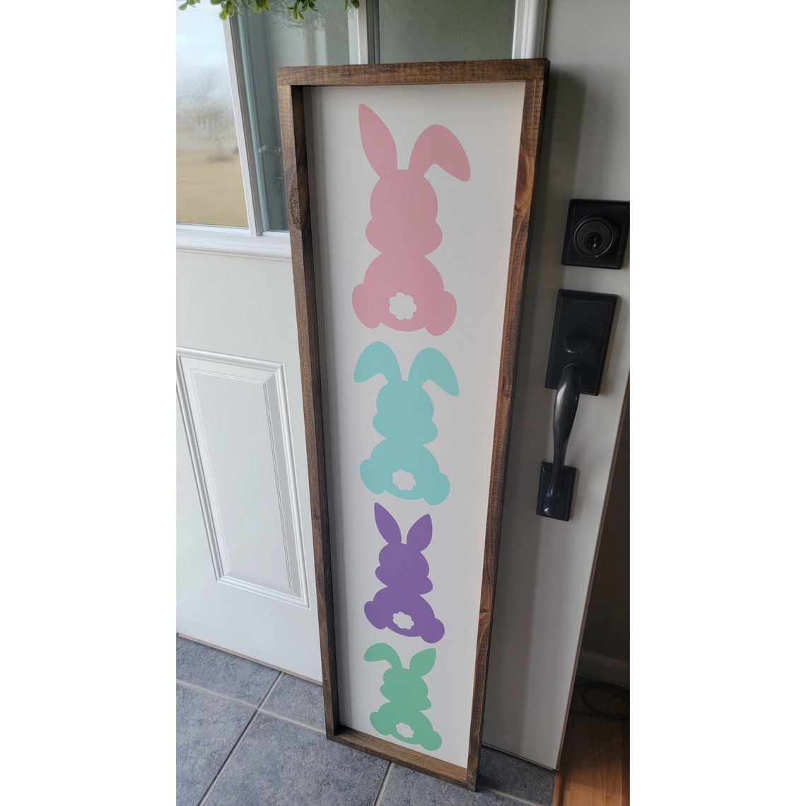 Easter Bunny Welcome Porch Leaner Sign, Easter Front Porch Decor ...