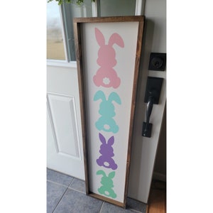Easter Bunny Welcome Porch Leaner Sign, Easter Front Porch Decor ...