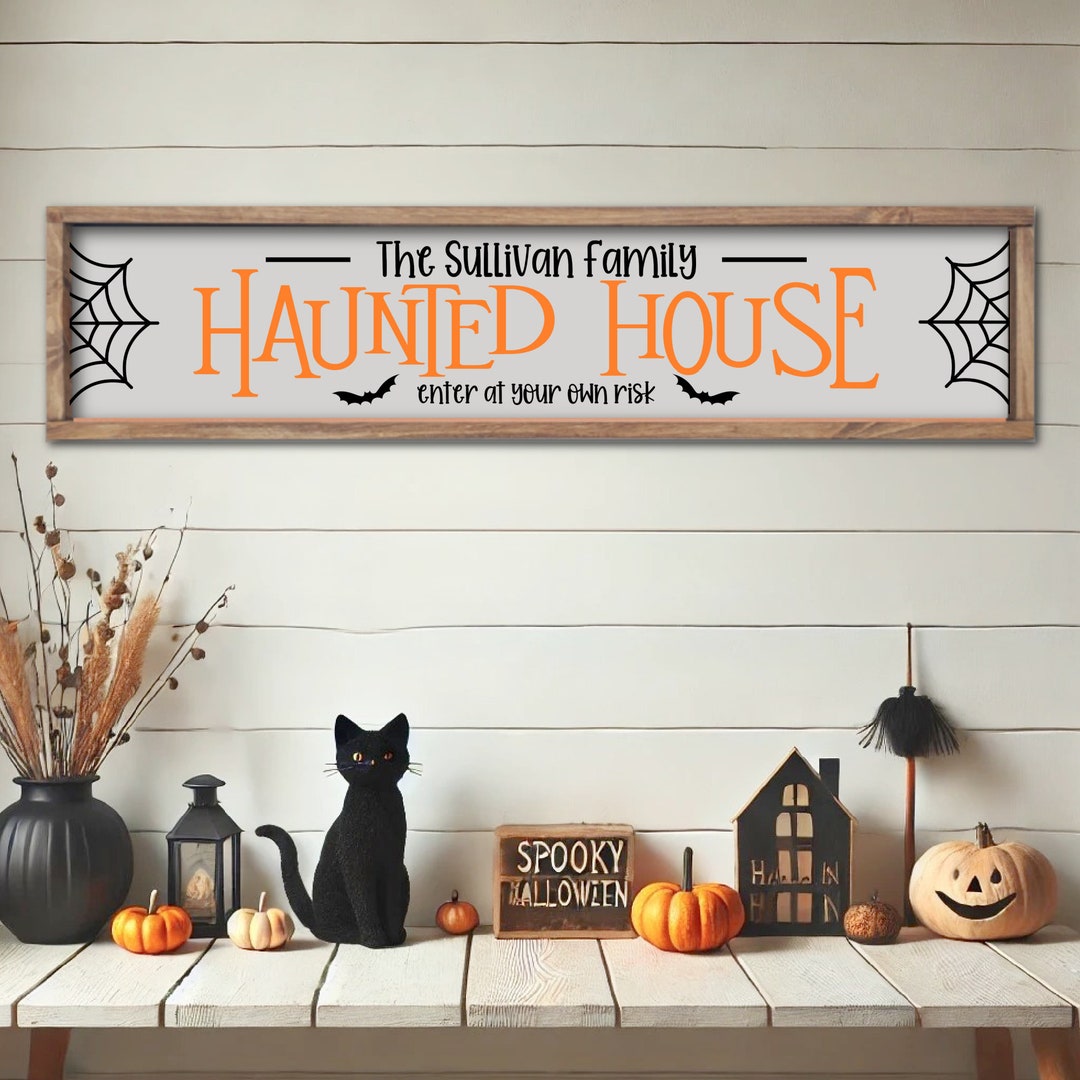 Personalized Haunted House Sign, Halloween Entryway Sign, Halloween ...