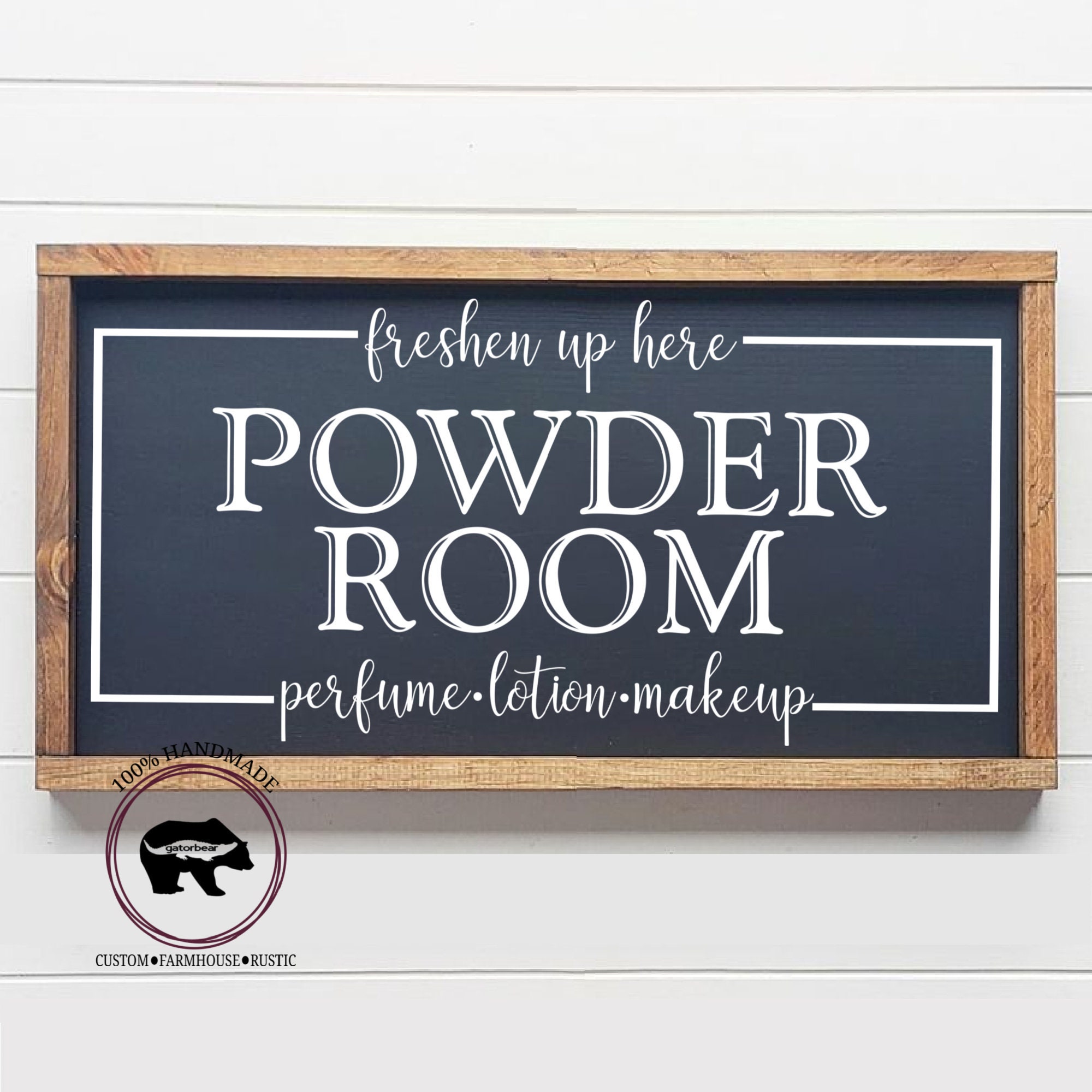Powder Room Sign Farmhouse Bathroom Sign Half Bath Sign | Etsy