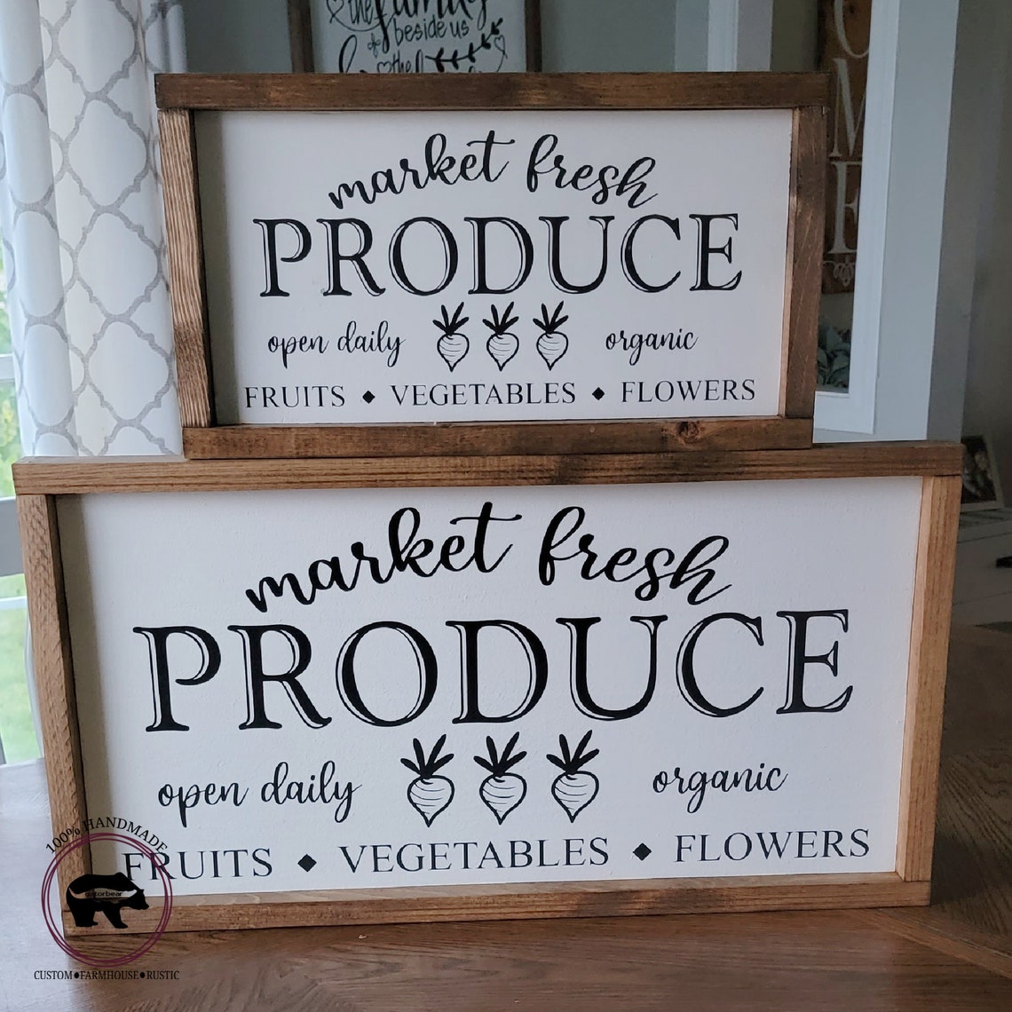 Market Fresh Produce Sign, Kitchen Sign, Farmhouse Kitchen Sign, Wood ...