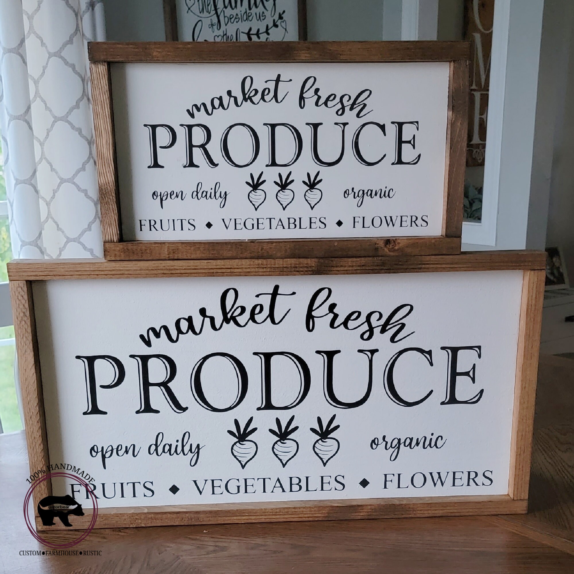 Market Fresh Produce Sign, Kitchen Sign, Farmhouse Kitchen Sign, Wood ...
