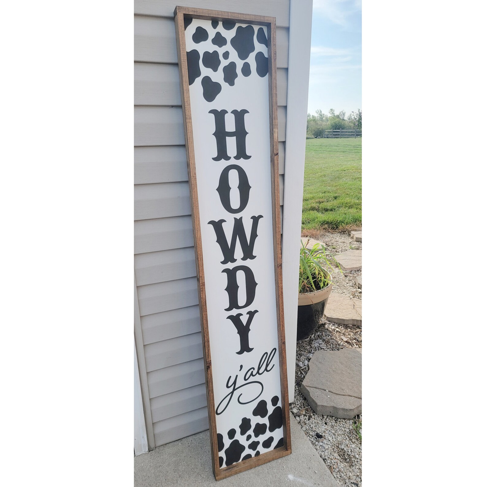Howdy Y'all Welcome Porch Leaner Sign, Western Front Door Decor ...