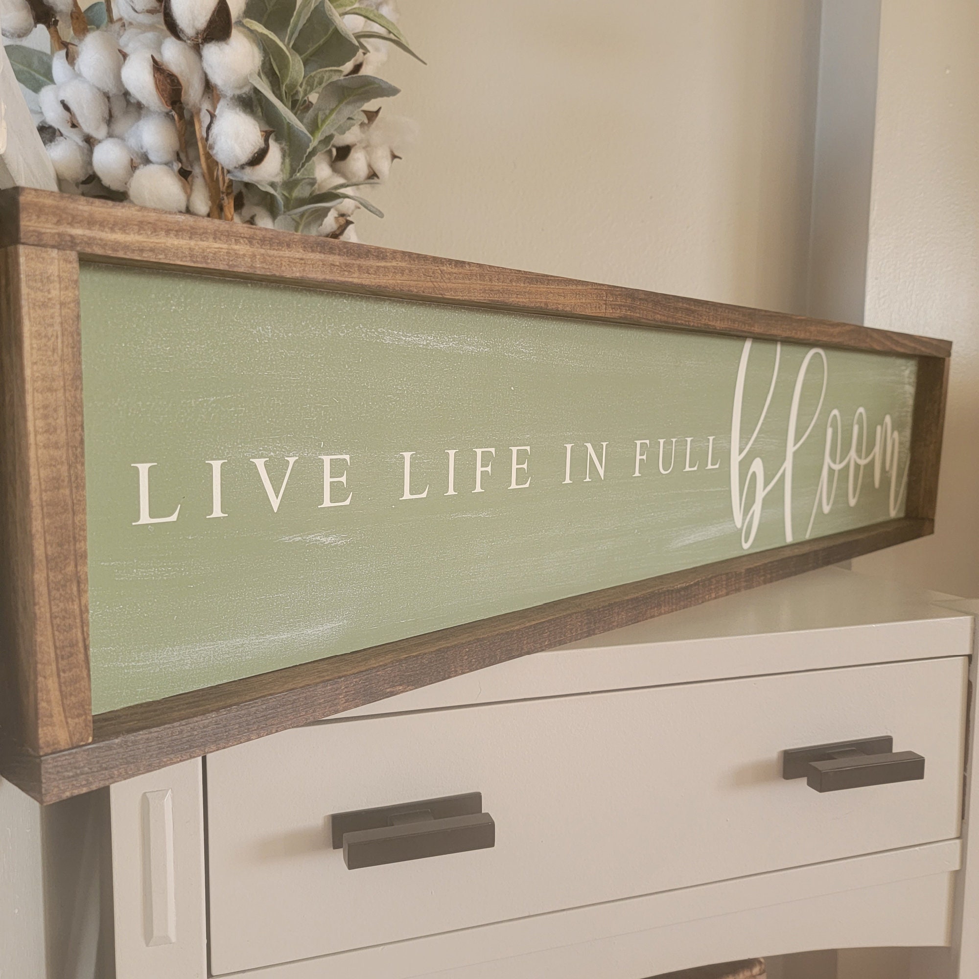 Live Life in Full Bloom Wood Sign Farmhouse Spring Decor - Etsy